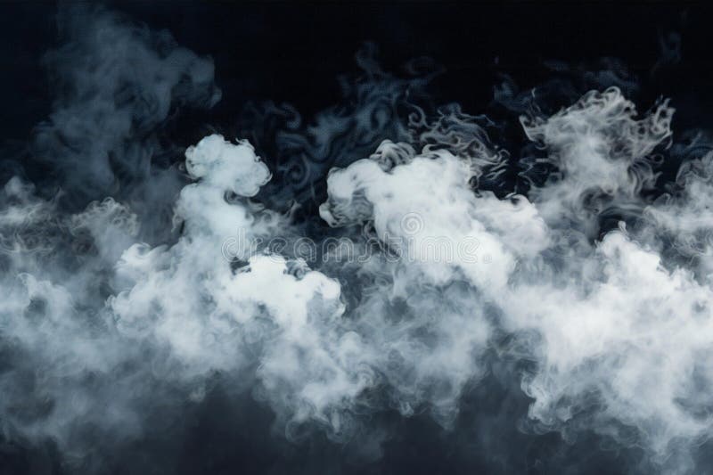 White Cloud of Smoke on a Black Background, Design Element, Abstract ...