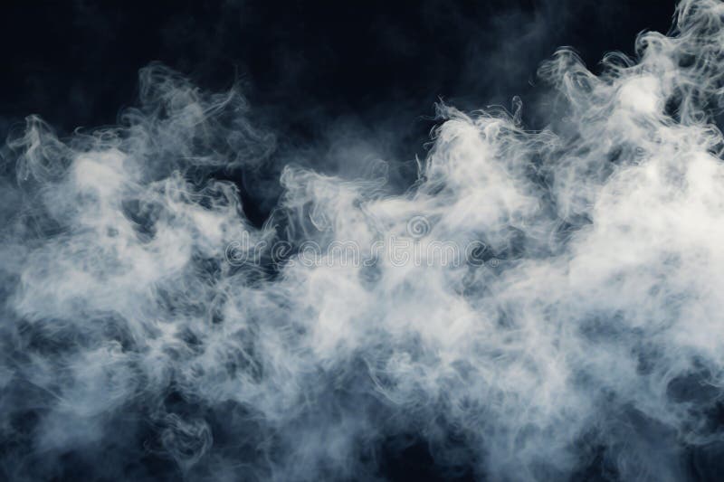 White Cloud of Smoke on a Black Background, Design Element, Abstract ...