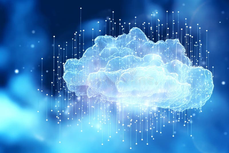 White Cloud Storage System. Digital Cloud Stock Illustration ...