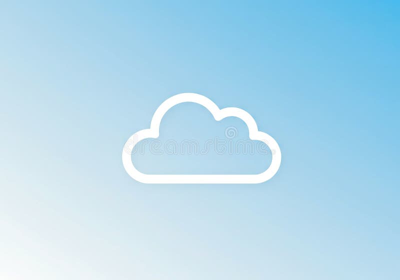 White Cloud Symbol Gradient Blue Icon Tech Apps Weather Data Storage ...