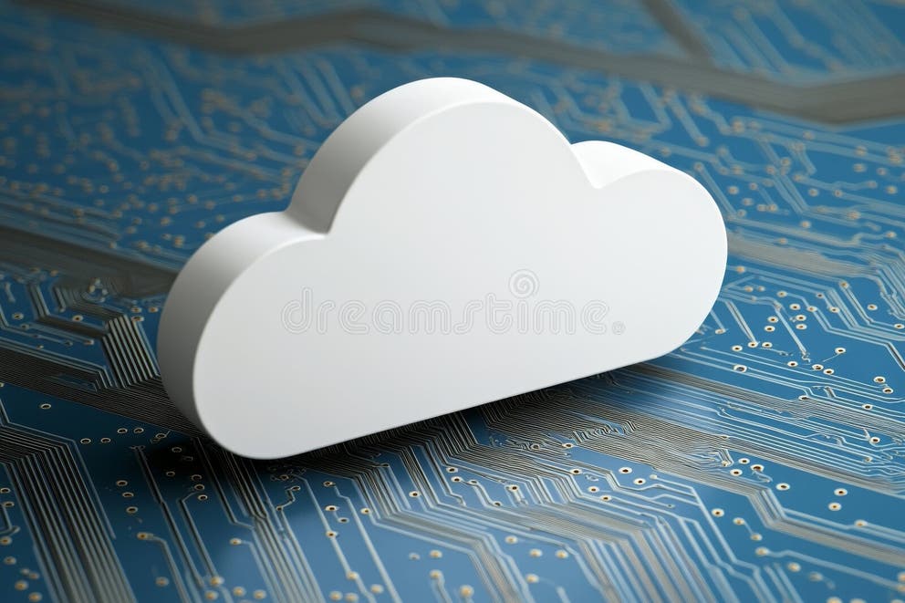 A White Cloud Symbol Situated on a Circuit Board Illustrates the ...