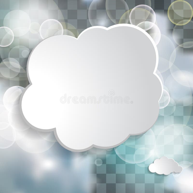 Cloud Text Box in the Blue Sky with Twinkle Lights on the Stock Vector ...
