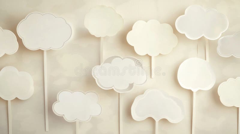 White Clouds on a Beige Background Stock Illustration - Illustration of ...