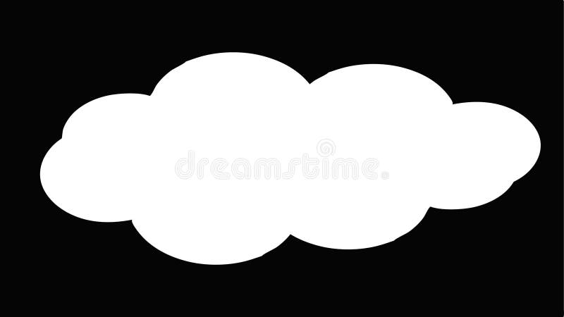 Collection White Clouds Black Background Illustration Vector Stock ...