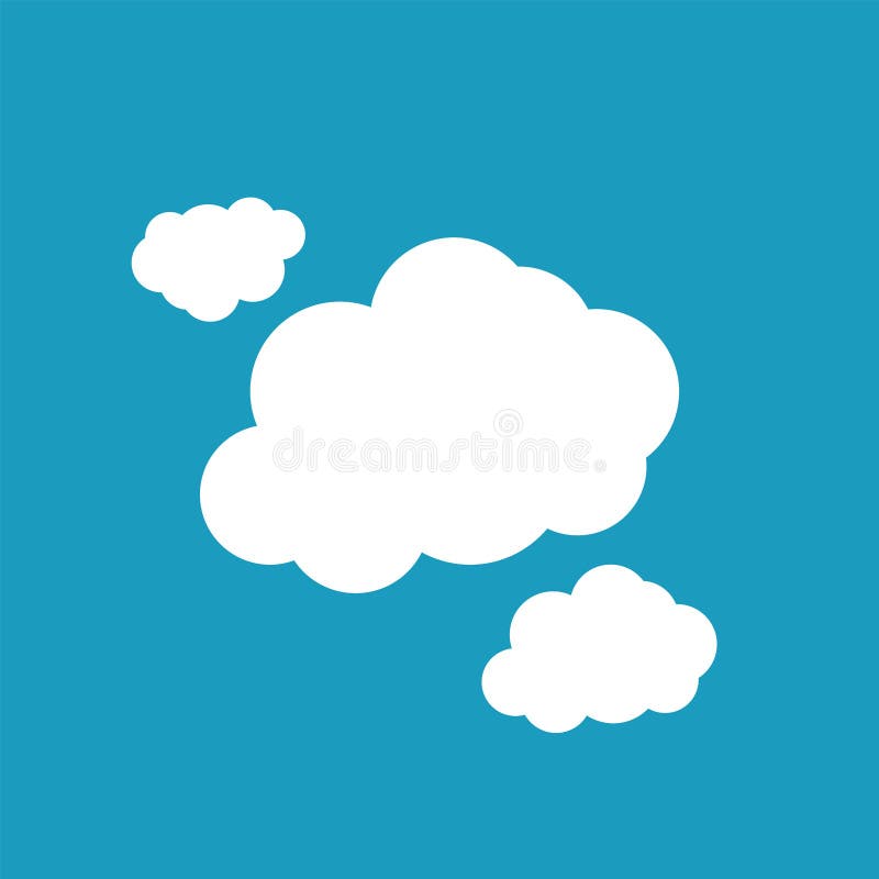 White Clouds on Blue Background Isolated Vector. Cloud Icon, Cloud Icon ...