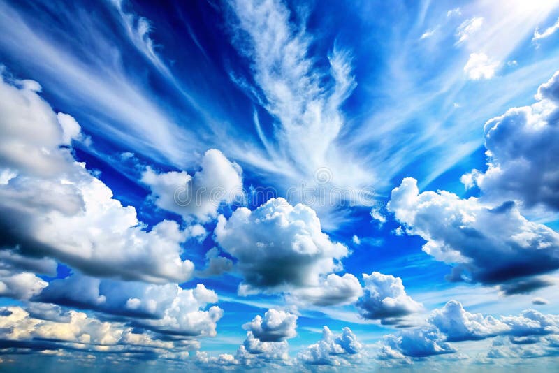 White Clouds in a Blue Sky stock illustration. Illustration of cloud ...