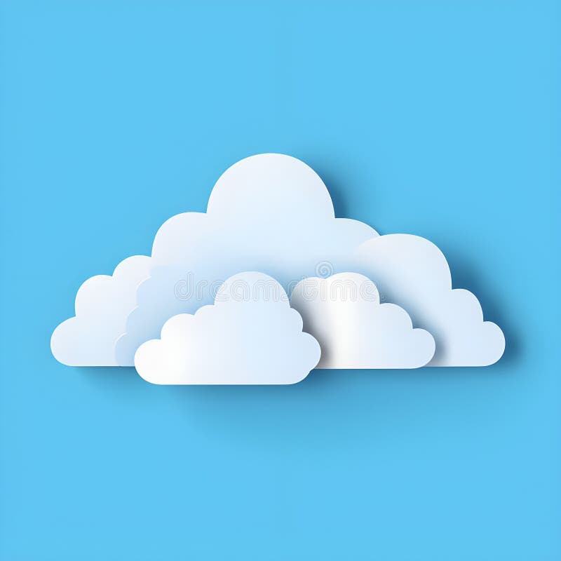 White Clouds on Blue Sky Background. Vector Paper Clouds. White Cloud ...