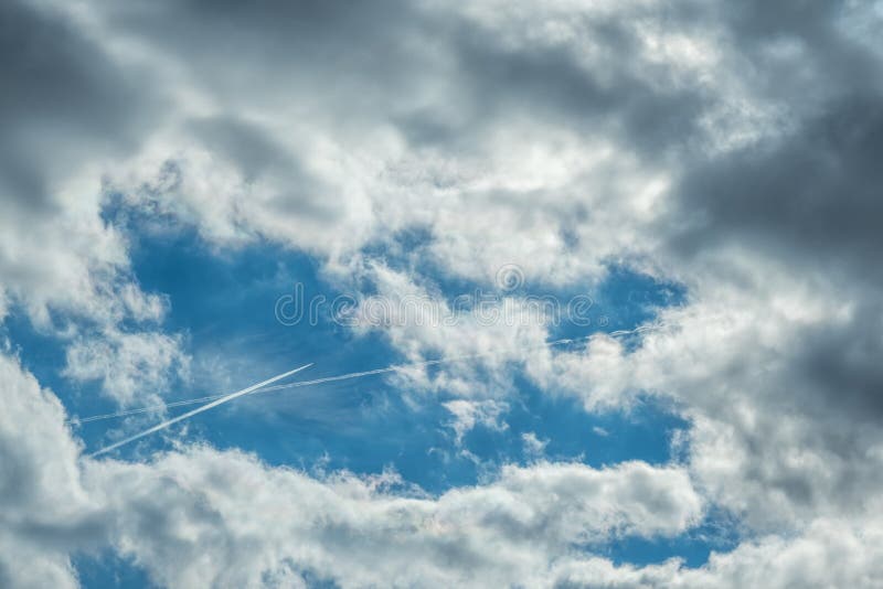 The Blue Sky with Jet Plane Stock Photo - Image of speed, space: 242791812