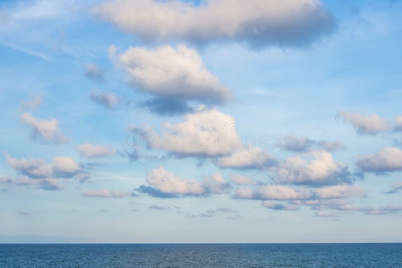 White Clouds and Blue Sky with Sea Stock Photo - Image of view, beauty ...