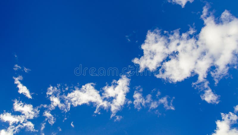 White Clouds on Deep Blue Summer Sky Stock Photo - Image of weather ...