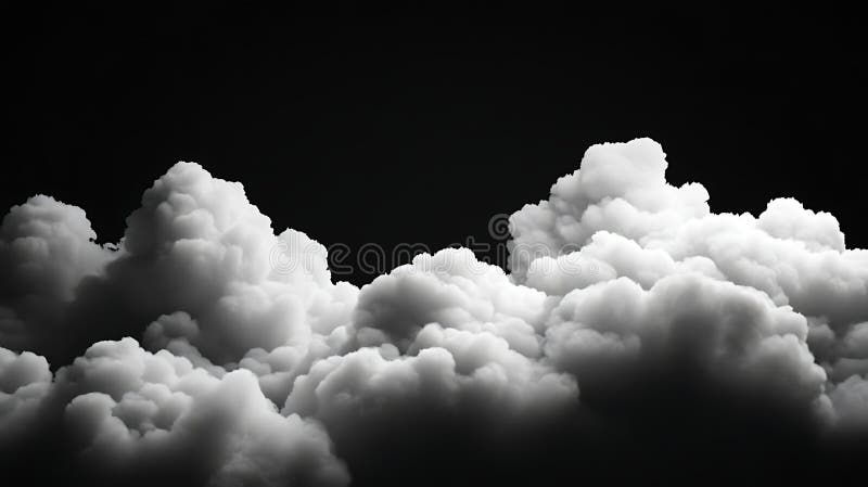 White Clouds on a Dramatic Black Background Stock Illustration ...