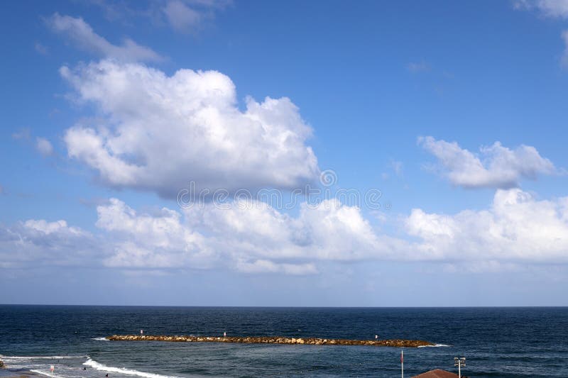 White Clouds Float Across the Blue Sky Stock Image - Image of sunlight ...