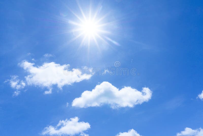 White Clouds Float in the Blue Sky at Noon Stock Image - Image of ...
