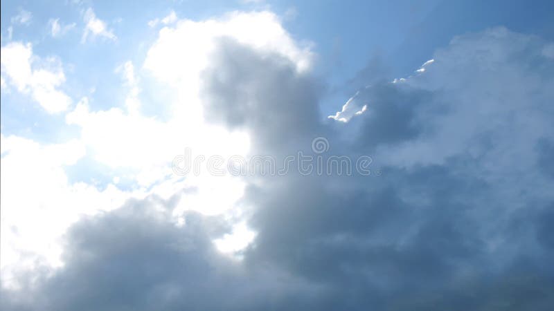 White Clouds Float on Blue Sky in Sunny Weather, Stock Footage - Video ...