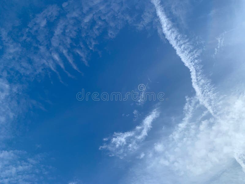 White Clouds Floating in the Blue Sky, the Stratus Cloud As Abstract ...