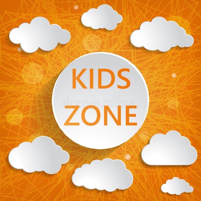 White Clouds with Kids Zone Emblem for Children Playground for Play and ...