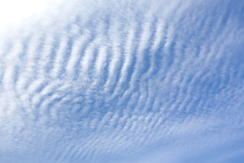 White Clouds Like a Sea Wave Shape in the Light Blue Sky As Background ...