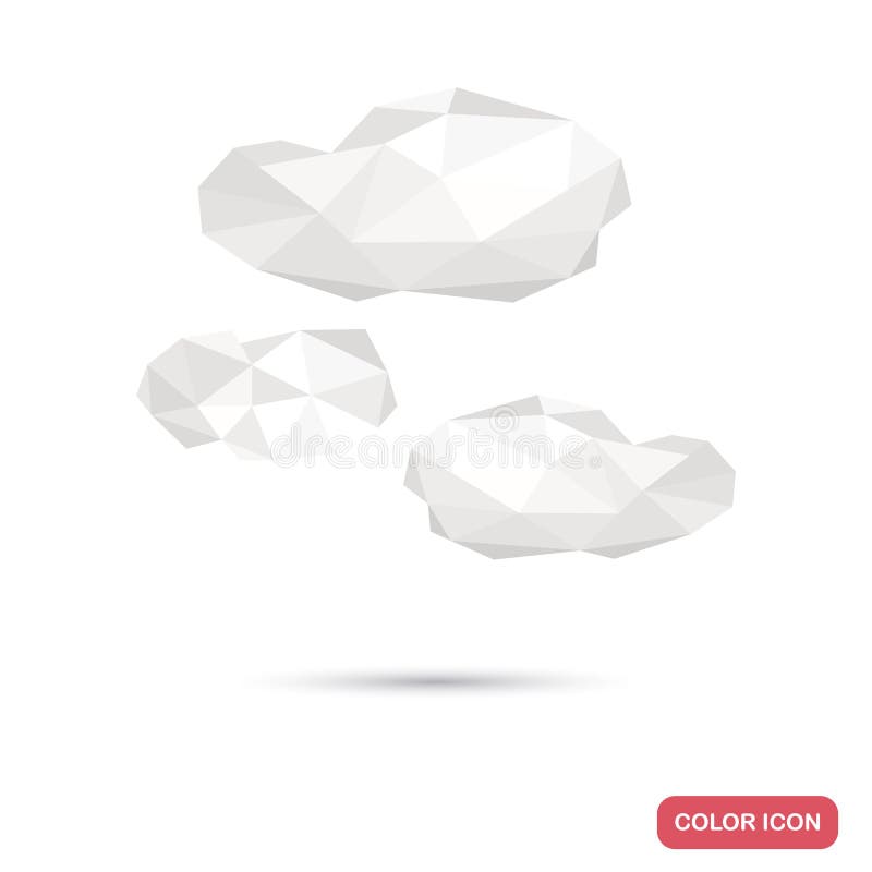 White Clouds in Polygon Style Color Icon Stock Vector - Illustration of ...