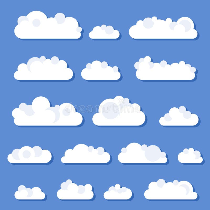 Simple clouds vector set stock vector. Illustration of cute - 193872626