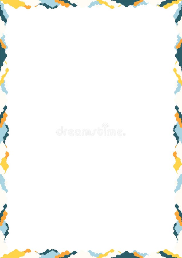 White Clouds Simple Frame. Fluffy Clouds in the Blue Sky Template Stock ...