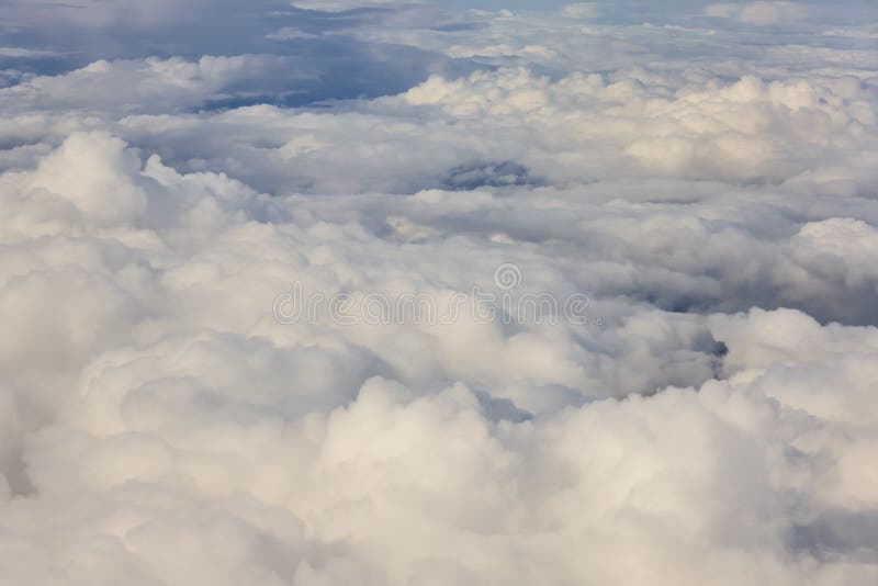 White Clouds in the Sky from Above. Cloudscape Weather Stock Photo ...