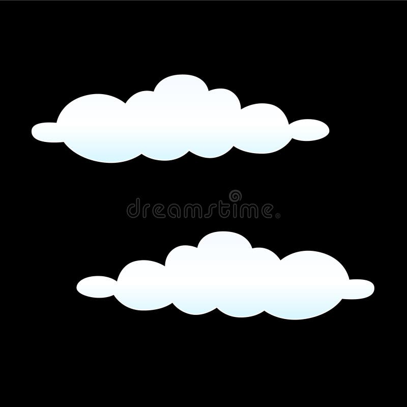 White Clouds with Solid Black Background Stock Illustration ...