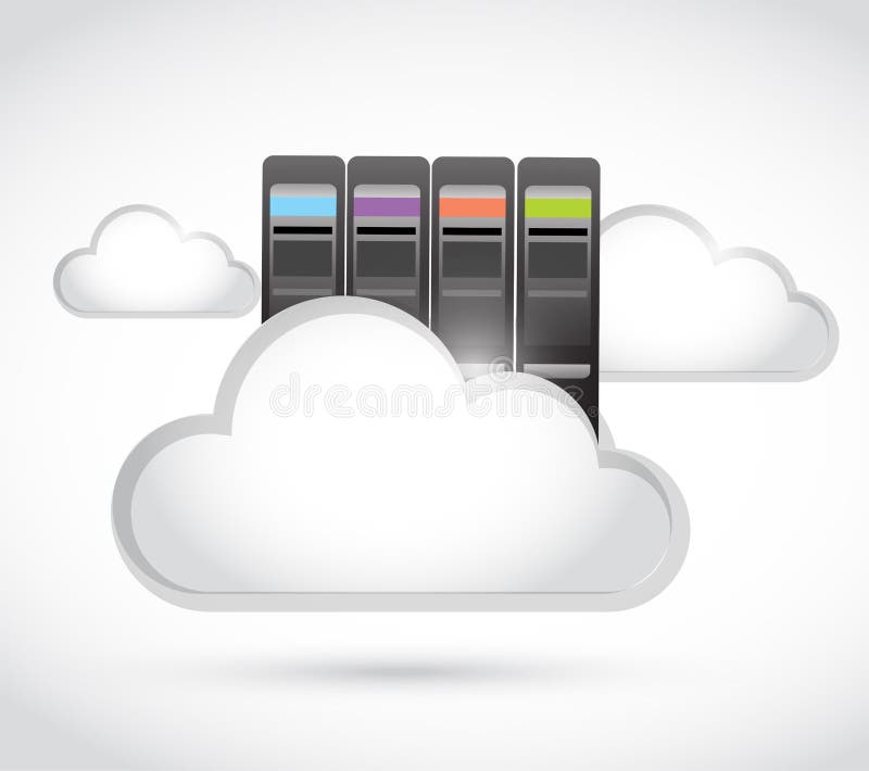 White Clouds and Storage Towers Illustration Stock Illustration ...