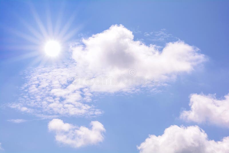 White clouds with sun stock image. Image of summer, atmosphere - 40876579