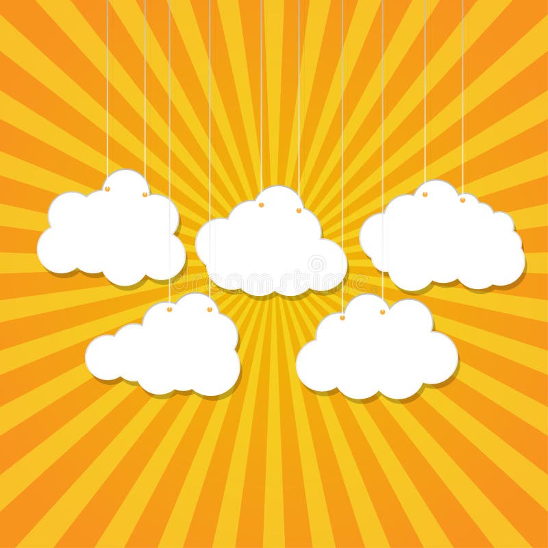 White Clouds on a Thread on Background. Stock Vector - Illustration of ...