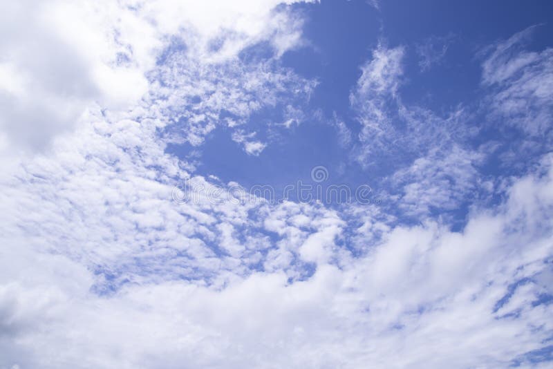 White Cloudy Blue Sky Natural Skyscape View Stock Image - Image of ...