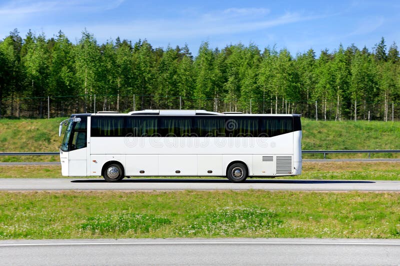 White Coach Bus Isolated Over White Stock Image - Image of exploration ...