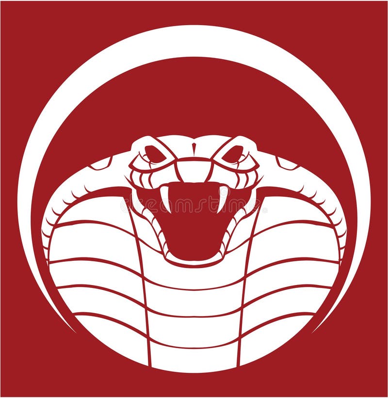 White Cobra Head with Half Circle Illustration Design Stock Vector ...