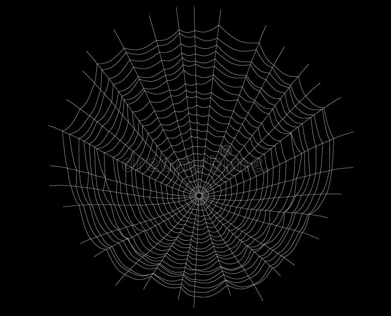 Set of White Cobweb with Spiders on Black Background. Spider Web ...