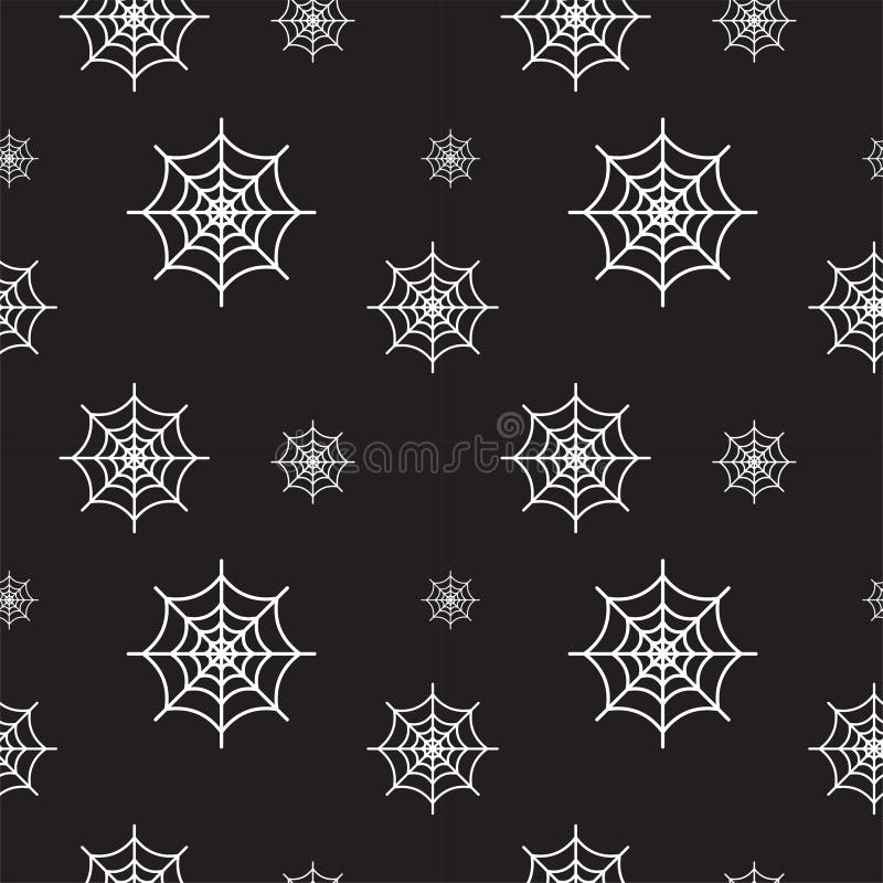 White Cobweb Texture Vector Illustration on Black Color Background ...