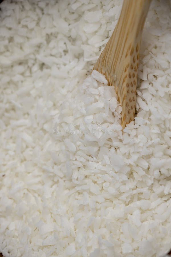 White Coconut Pulp and Dried Coconut Flakes Stock Image - Image of ...