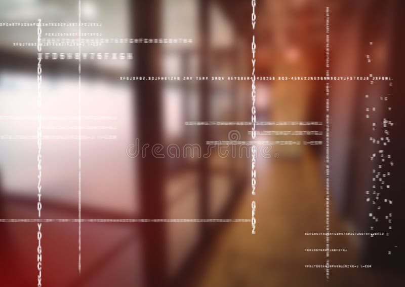 White Code Against Blurry Office Hallway with Red Overlay Stock ...