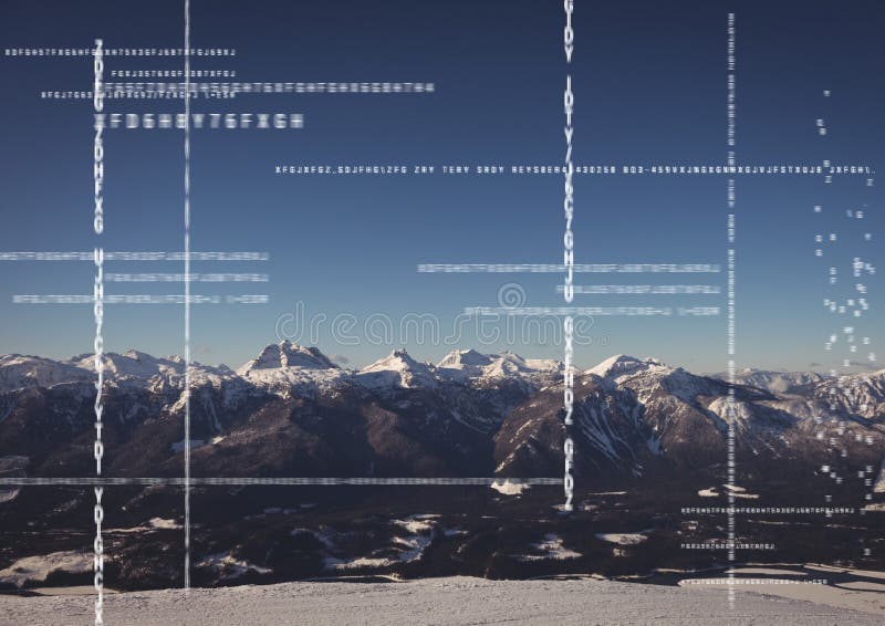 White Code Against Mountains Stock Illustration - Illustration of black ...