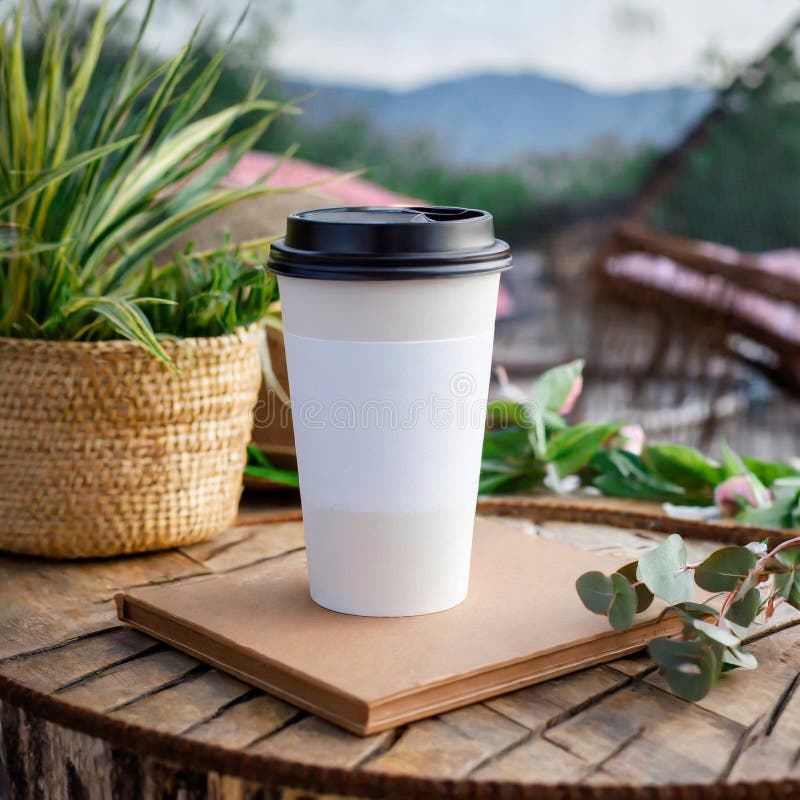 A White Coffee Cup Mockup with Space. Stock Illustration - Illustration ...