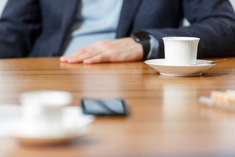 White Coffee Cup on a Negotiation Table during Business Meeting Stock ...