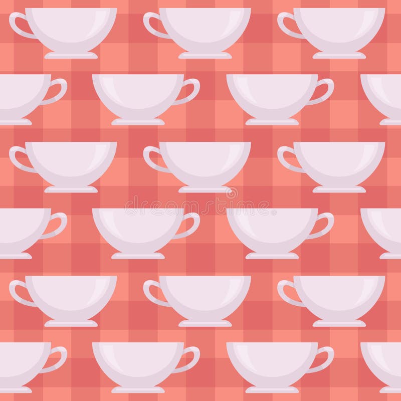 White Coffee Cups. Seamless Vector Pattern Stock Vector - Illustration ...