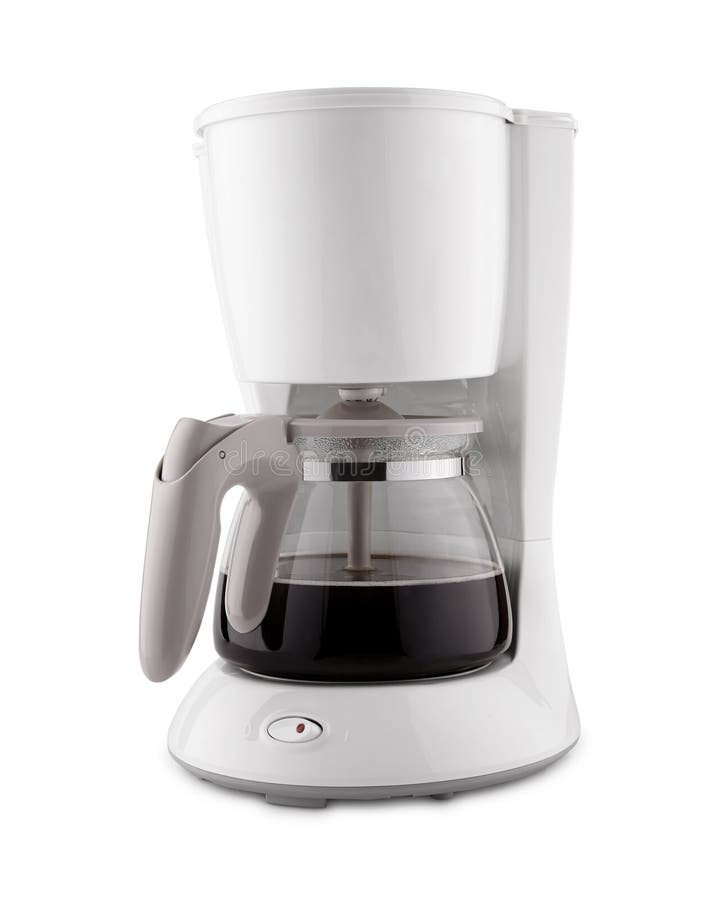 White coffee maker stock image. Image of isolated, maker - 74406837