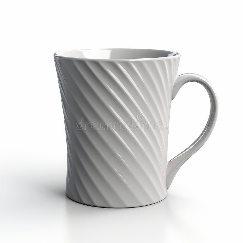 White Coffee Mug: Dramatic Diagonals, Texture-rich 3d Model Stock ...