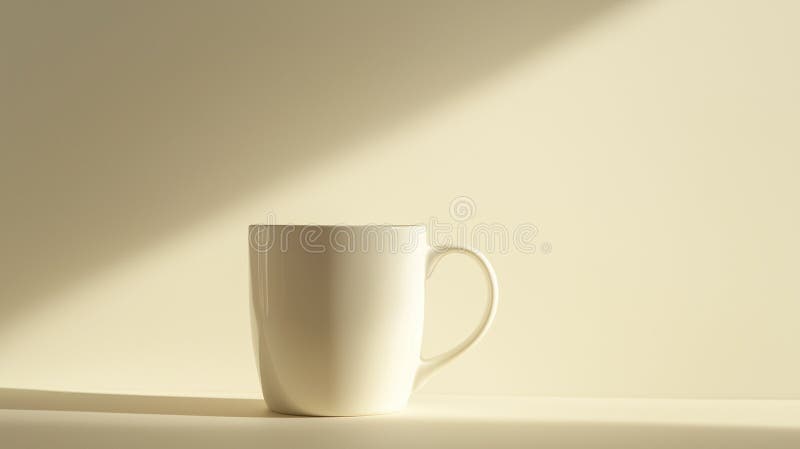 White Coffee Mug Placed Against a Neutral Background Stock Photo ...