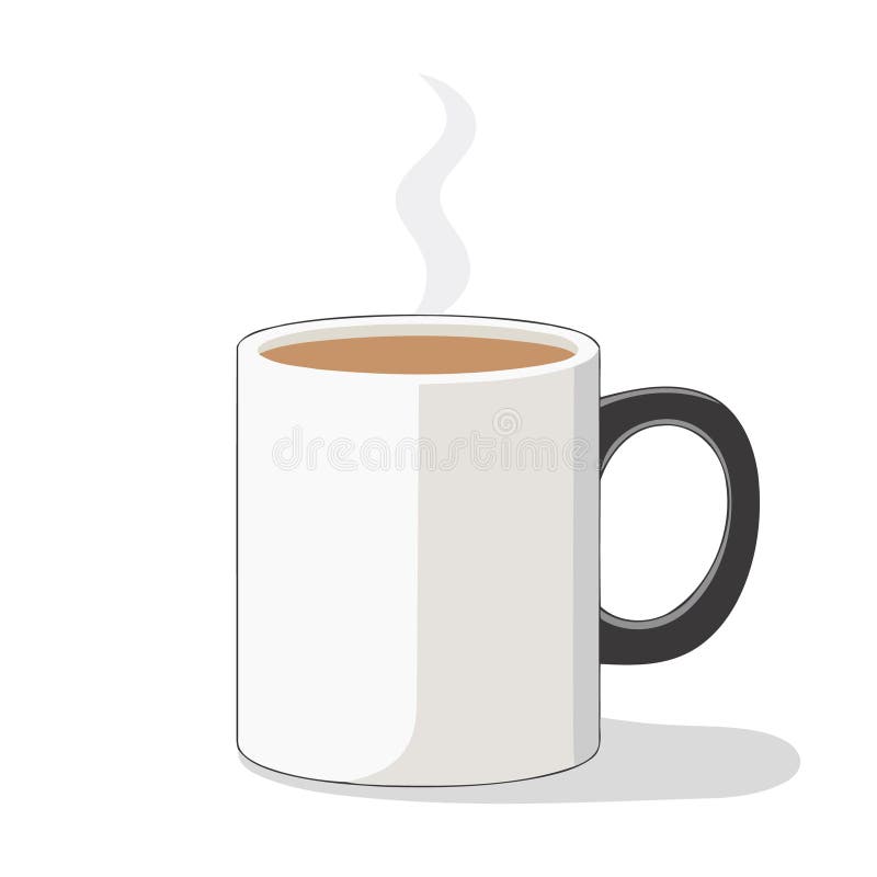 White Coffee Mug with Side Steam. Stock Illustration - Illustration of ...