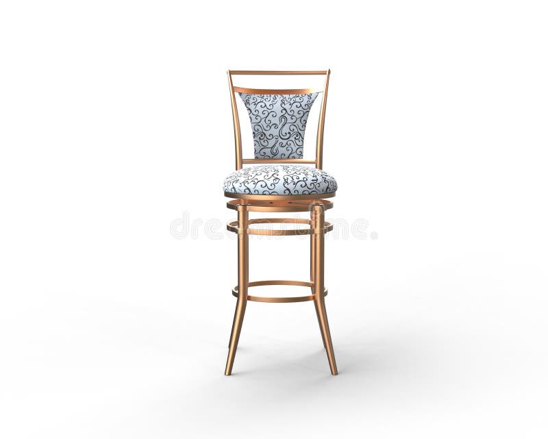 White Coffee Shop Chair on White Background - Back View. Stock ...