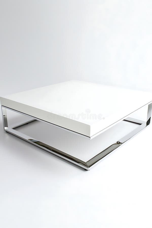 White Coffee Table with a Silver Frame Stock Illustration ...