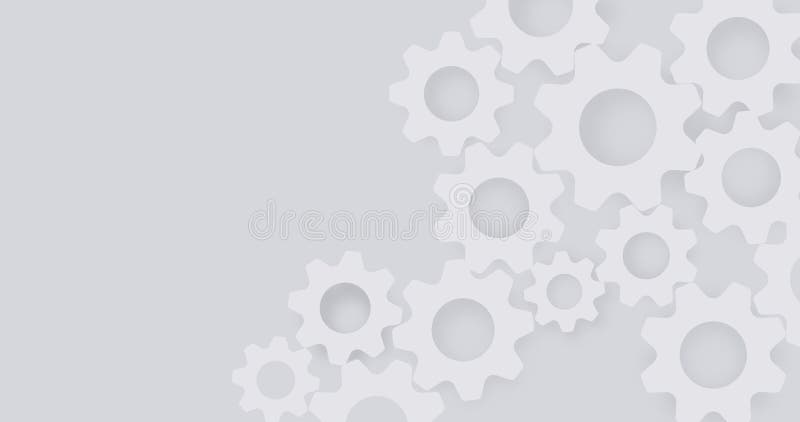 White Cogs and Gear Wheel Background. Engineering, Industrial, Teamwork ...