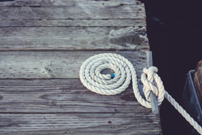 White coiled rope. stock image. Image of lines, deep - 63318839
