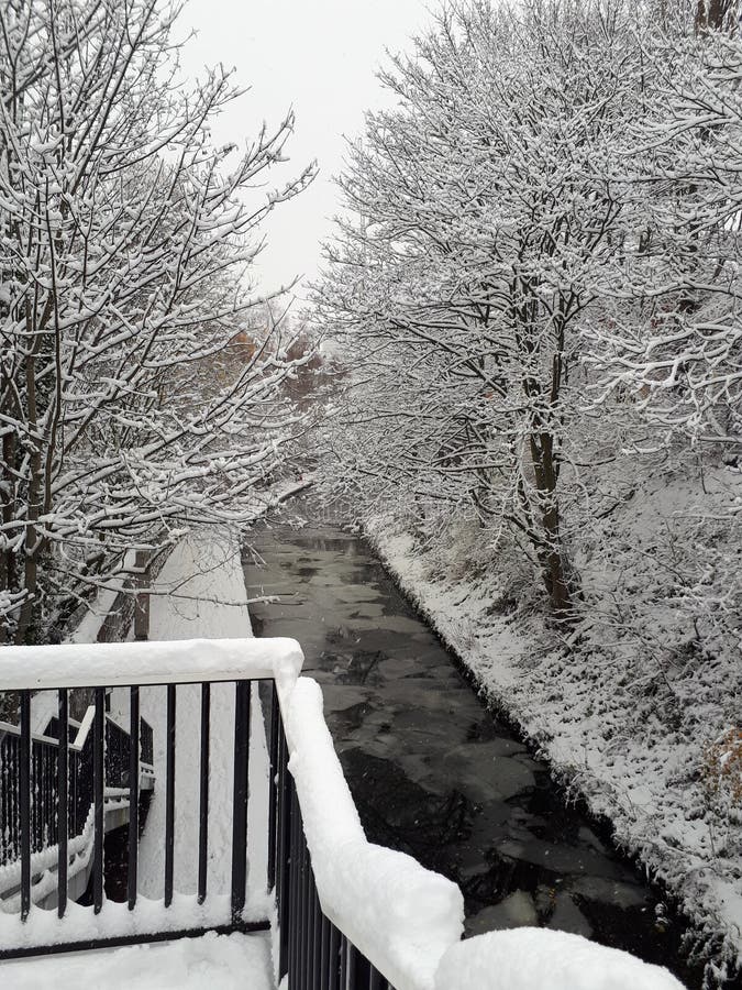 White cold snow stock image. Image of cold, canal, white - 120549757