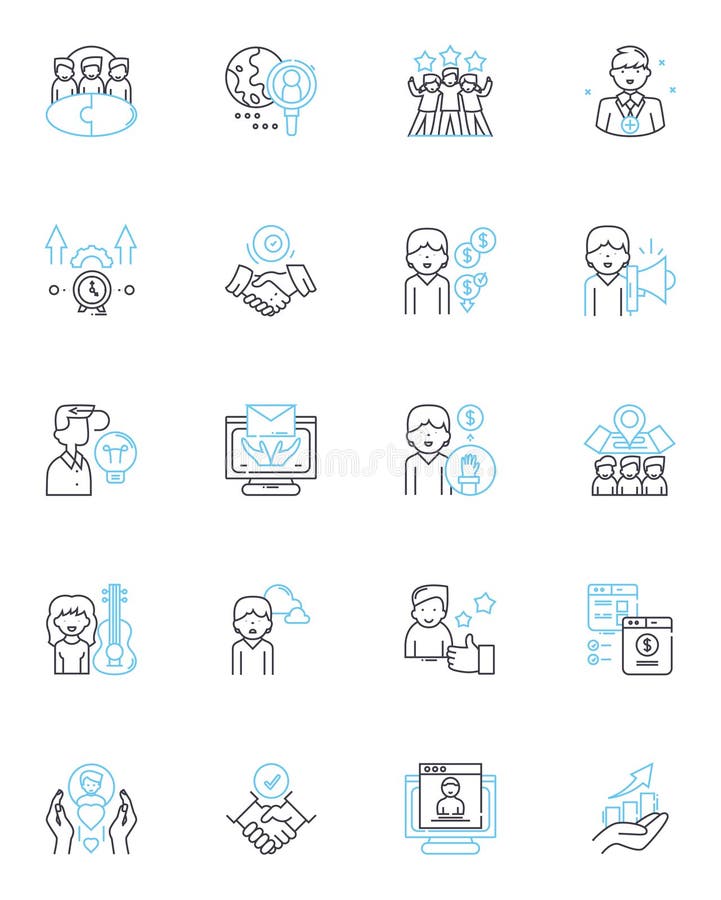 White-collar Work Linear Icons Set. Professionalism, Efficiency ...